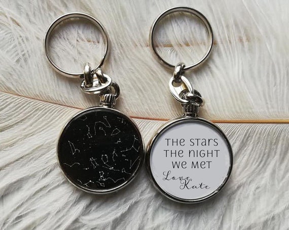 Custom Star Map Keyring Fiance Gift for Him Romantic Gift - Etsy