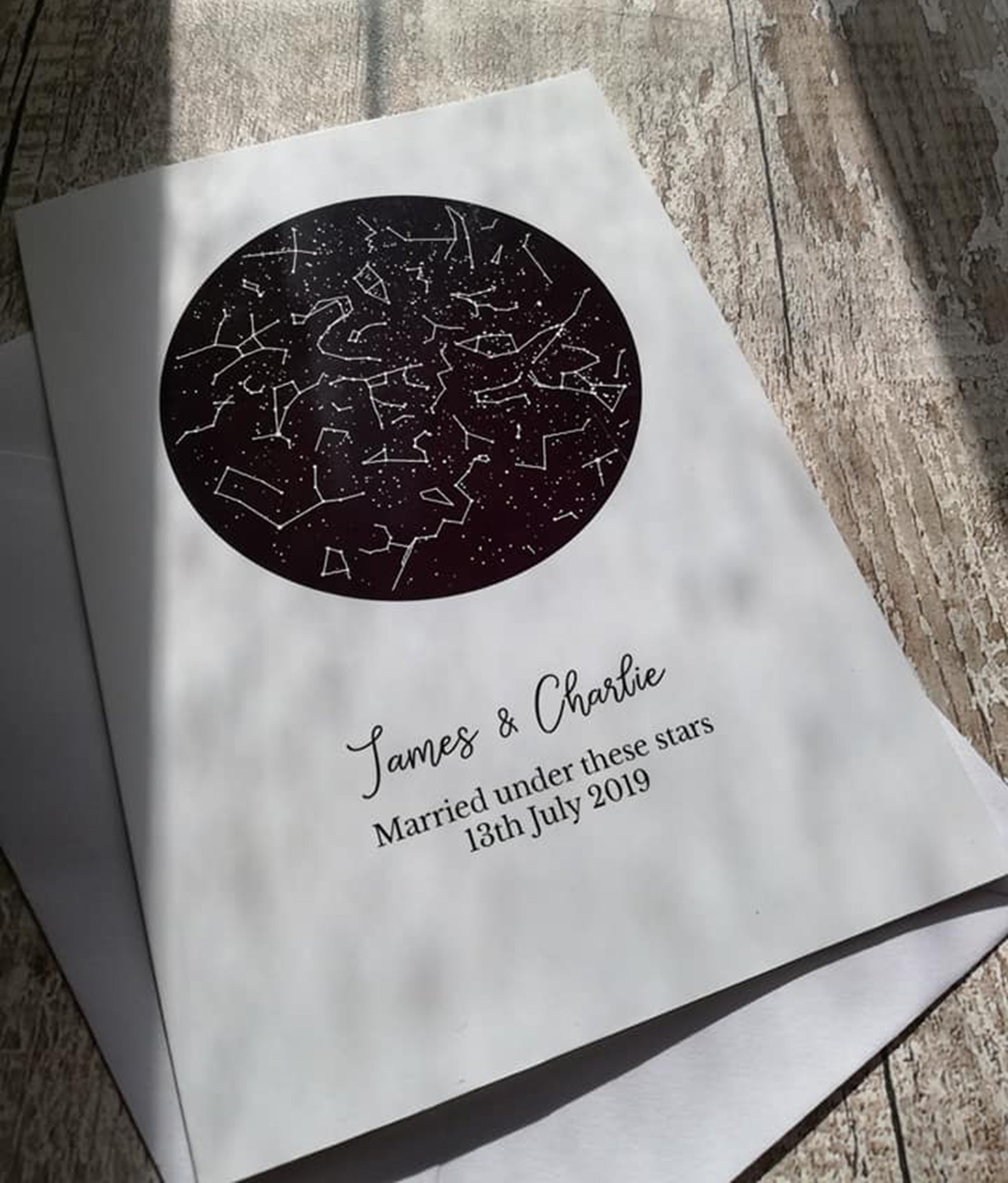 Constellation Card Star Map Card Custom Star Map Card and | Etsy UK