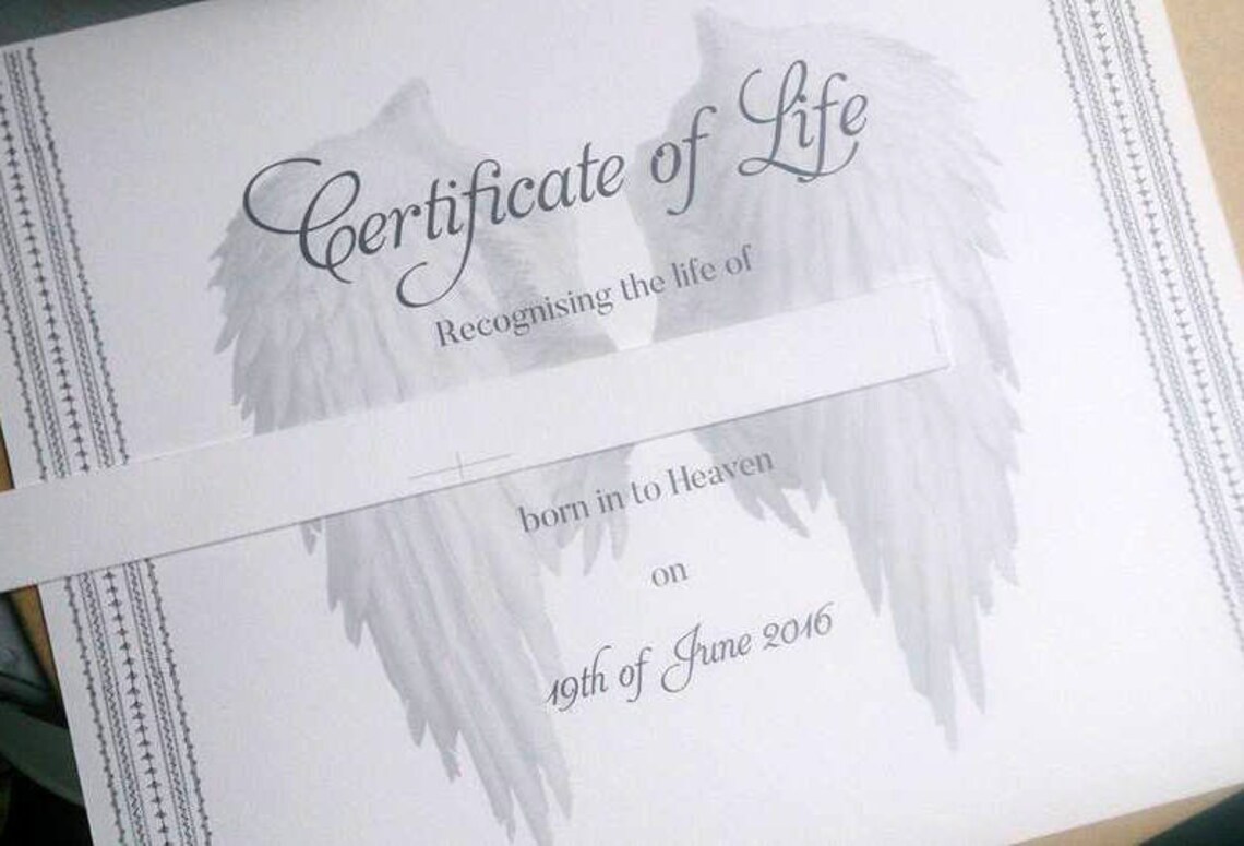 Certificate of Life Stillbirth Memorial Stillborn Memorial - Etsy