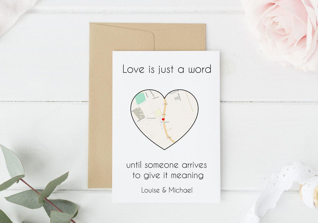 Personalised Wedding Map Card, Special Location Map Card, Wedding Card ...