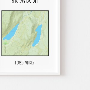 Snowdonia Print, Snowdonia Map, Topographic Map of the Snowdon, Contour ...