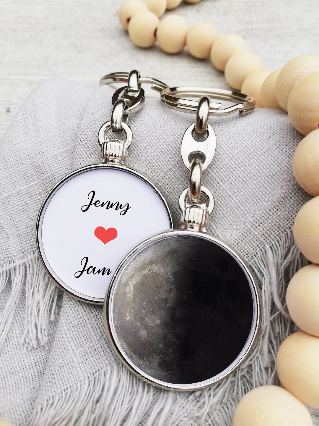 Custom Moon Phase Keyring, Birth Date Gifts, Lunar Phase Gifts for Him ...
