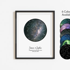 Engagement Star Map, Star Map Engagement Date, Star Map Personalised ...