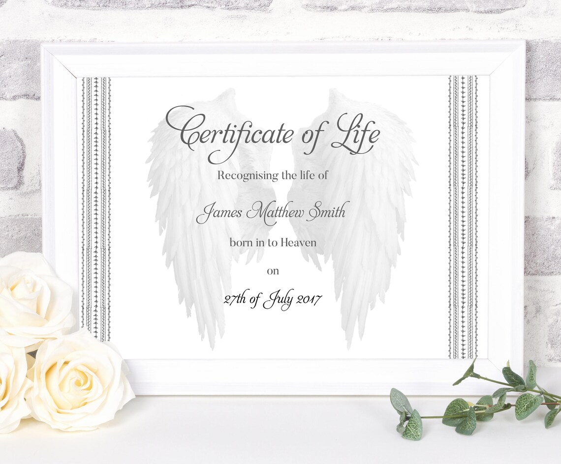 Certificate of Life Stillbirth Memorial Stillborn Memorial - Etsy