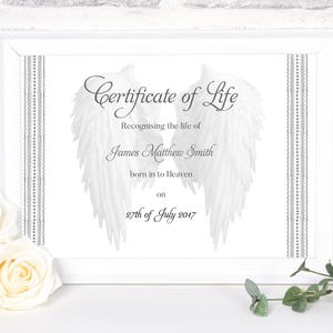 Certificate of Life Stillbirth Memorial Stillborn Memorial - Etsy