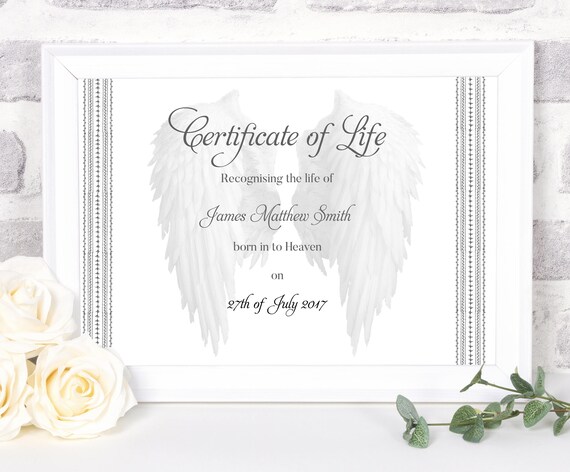Certificate of Life Stillbirth Memorial Stillborn Memorial | Etsy UK