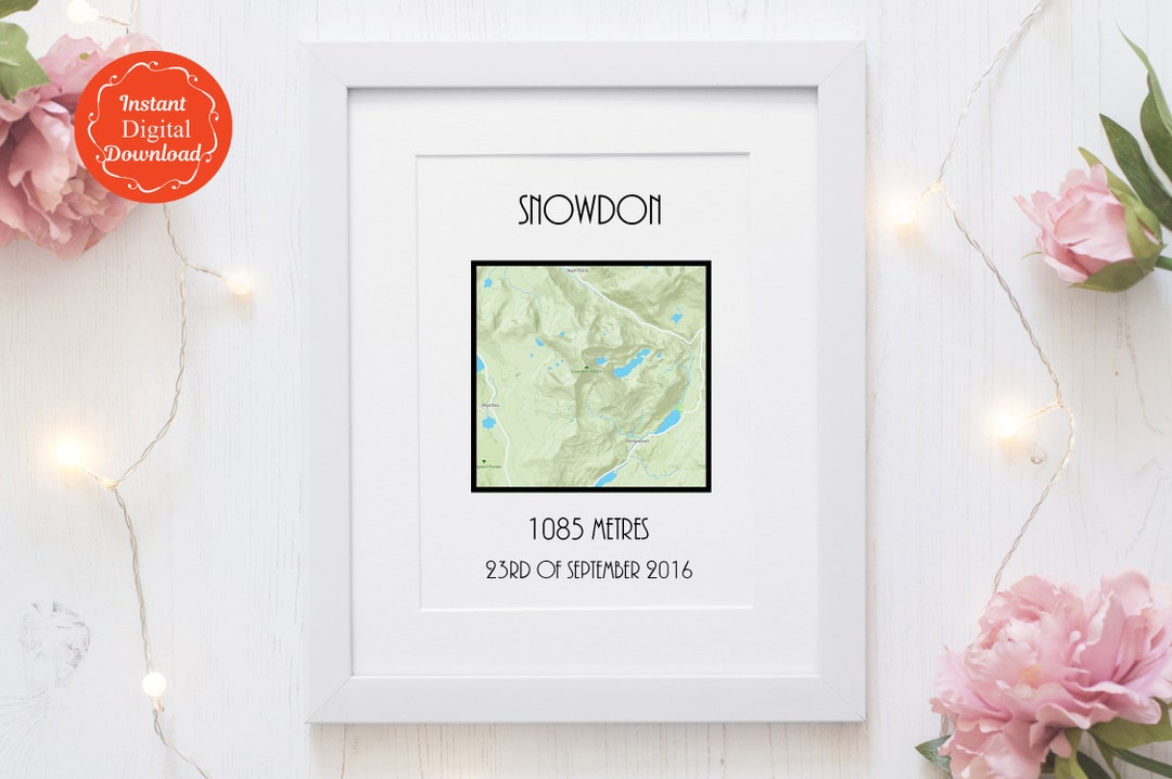 DOWNLOAD, Snowdonia Print, Snowdonia Map, Topographic Map of the ...