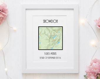 Snowdonia Map Topographic Map of Snowdon Print Gift for | Etsy UK
