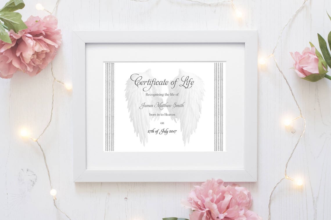 Certificate of Life Stillbirth Memorial Stillborn Memorial - Etsy
