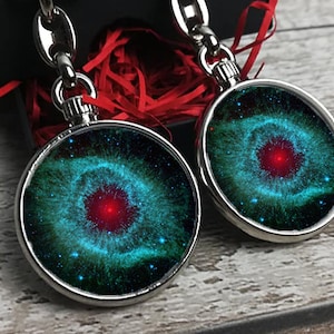 Space Gifts, Helix Nebula Keyring, Galaxy Solar System Key Chain, Geek ...