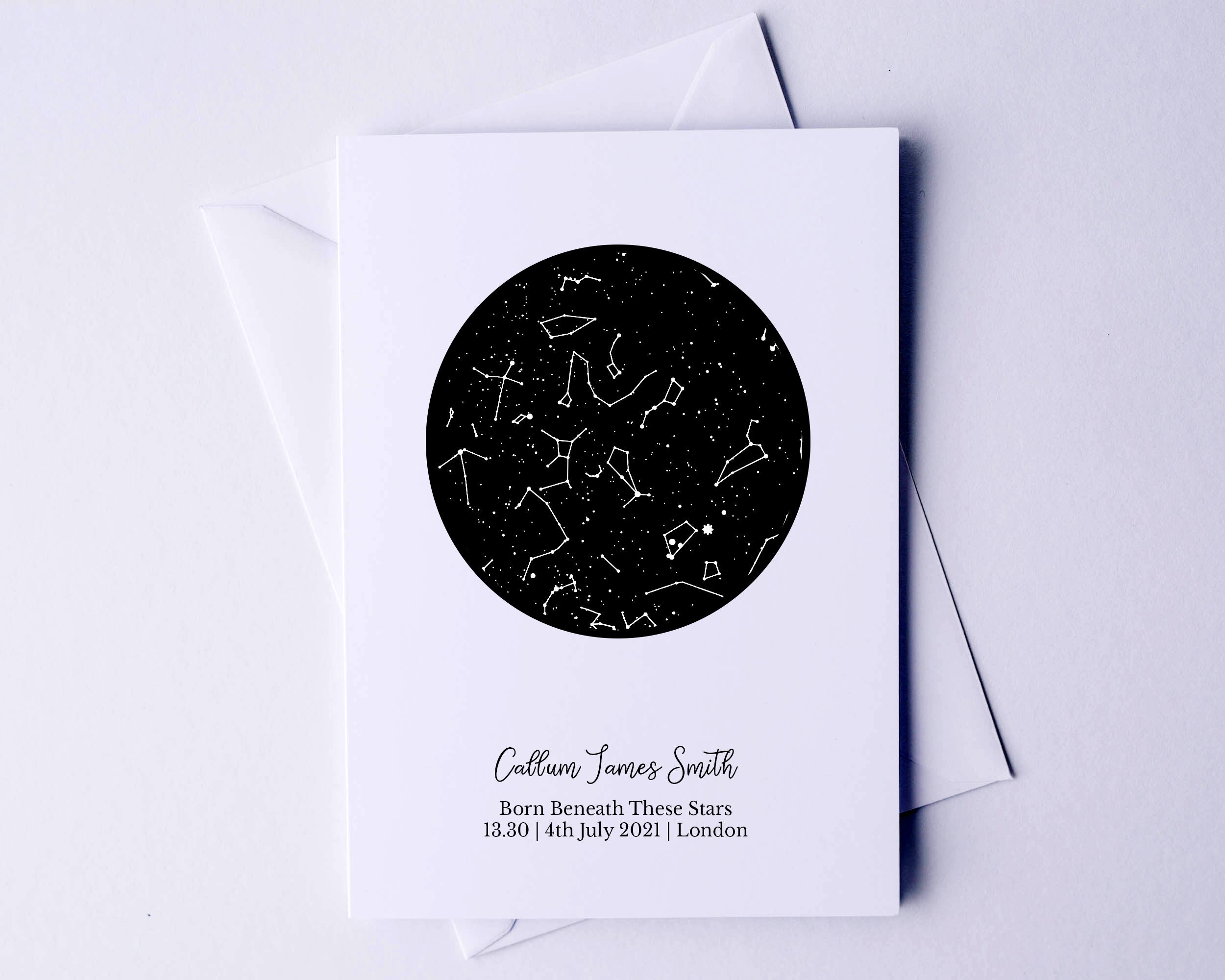 Constellation Card Star Map Card Custom Star Map Card and - Etsy UK