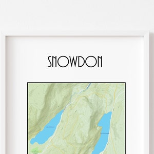 Snowdonia Print, Snowdonia Map, Topographic Map of the Snowdon, Contour ...
