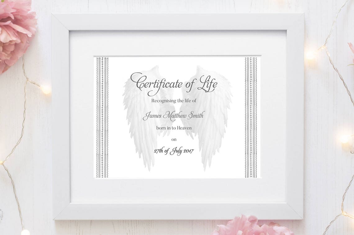 Certificate of Life Stillbirth Memorial Stillborn Memorial - Etsy