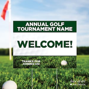Custom Golf Tournament Sponsor Sign – 18x24 Double Sided With H-stand ...