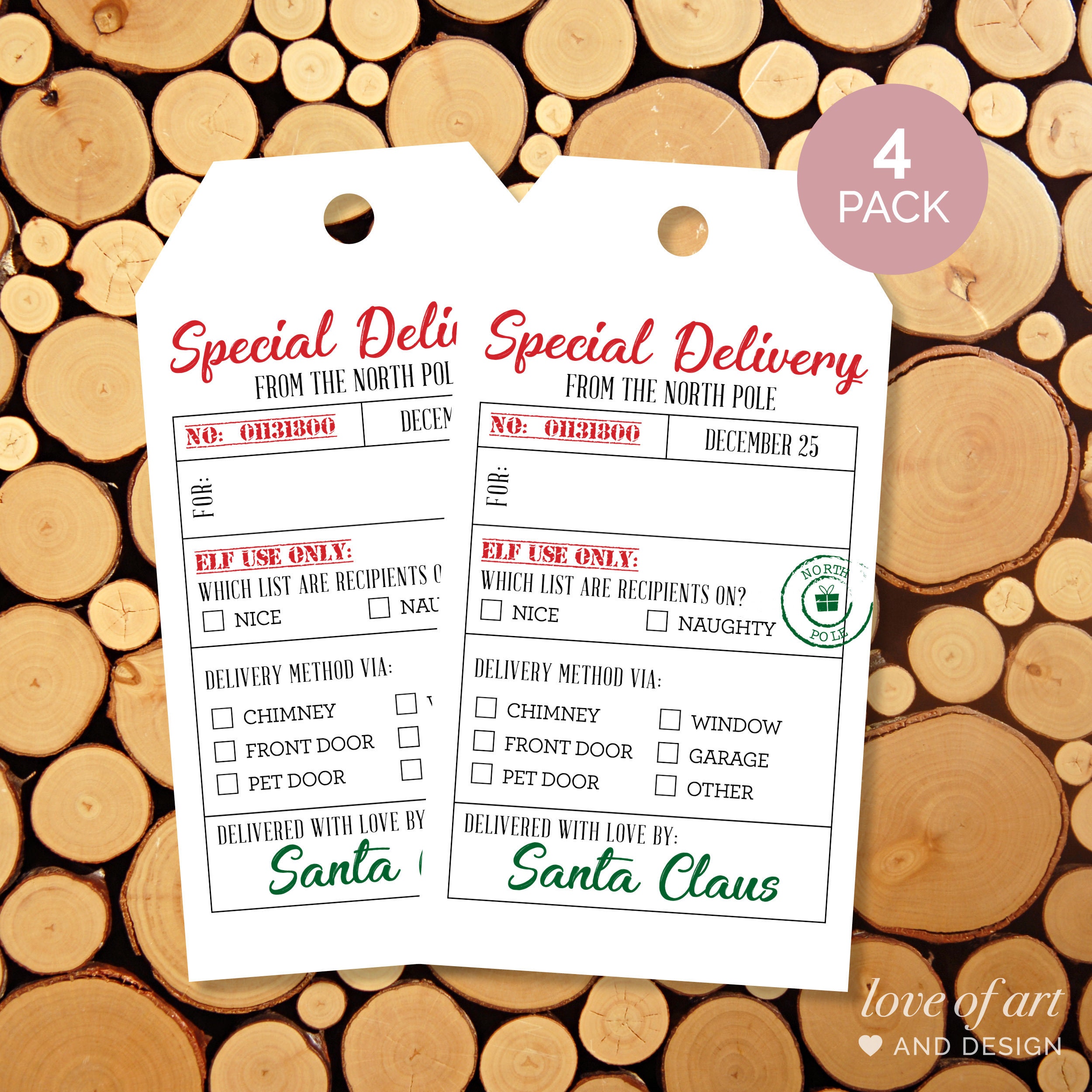 Santa Gift Tag North Pole Delivery Tag Holiday Tag - Etsy Canada