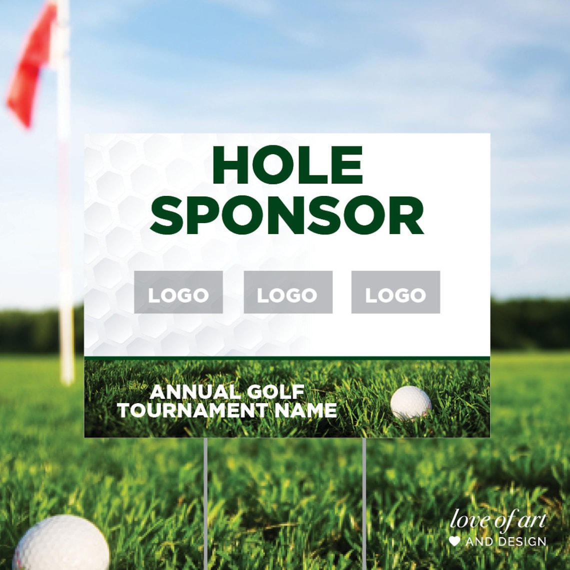 Golf Tournament Hole Sponsor Sign – 18x24 Double Sided With H-stand - Etsy