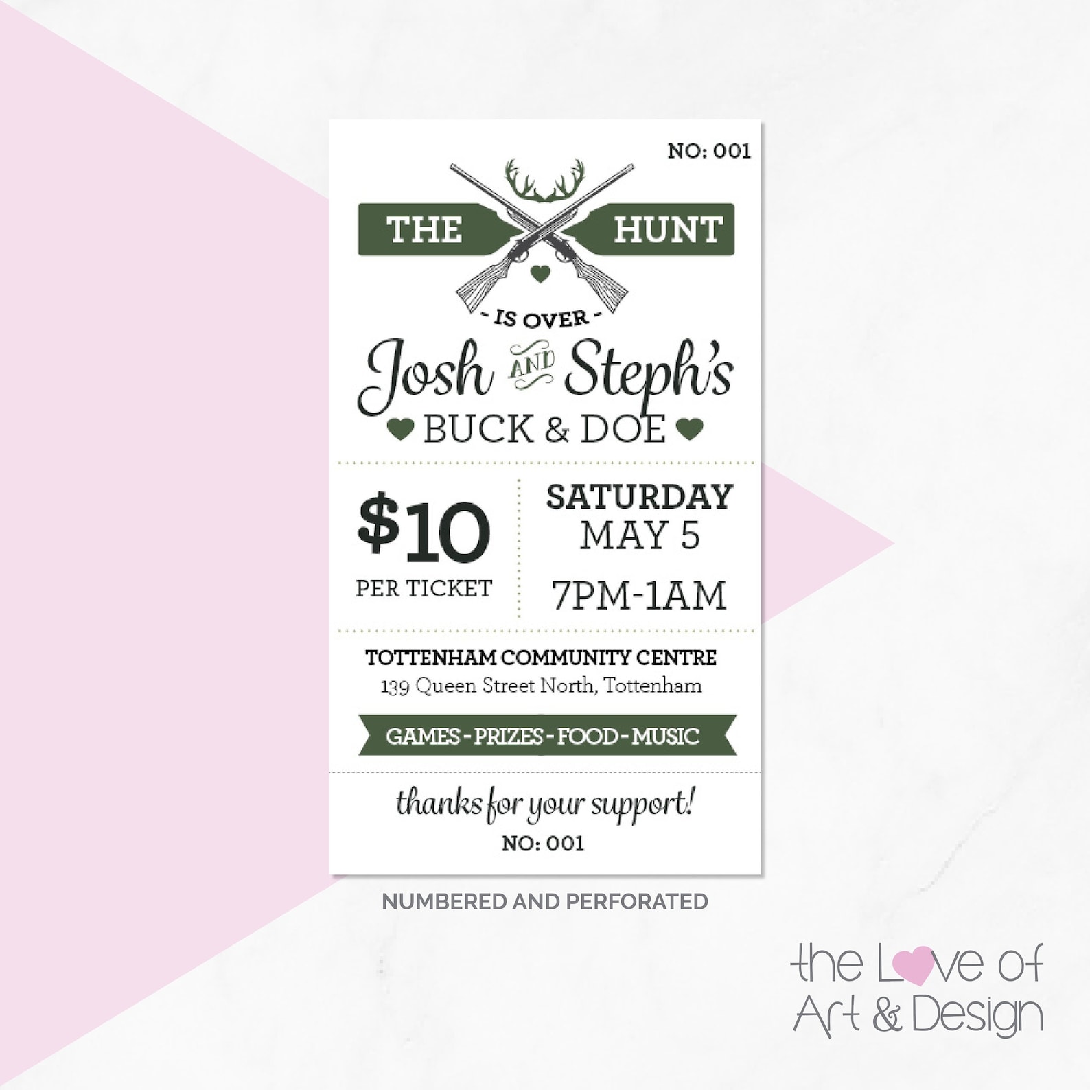 Jack and Jill Tickets Buck and Doe Stag and Doe Raffle - Etsy