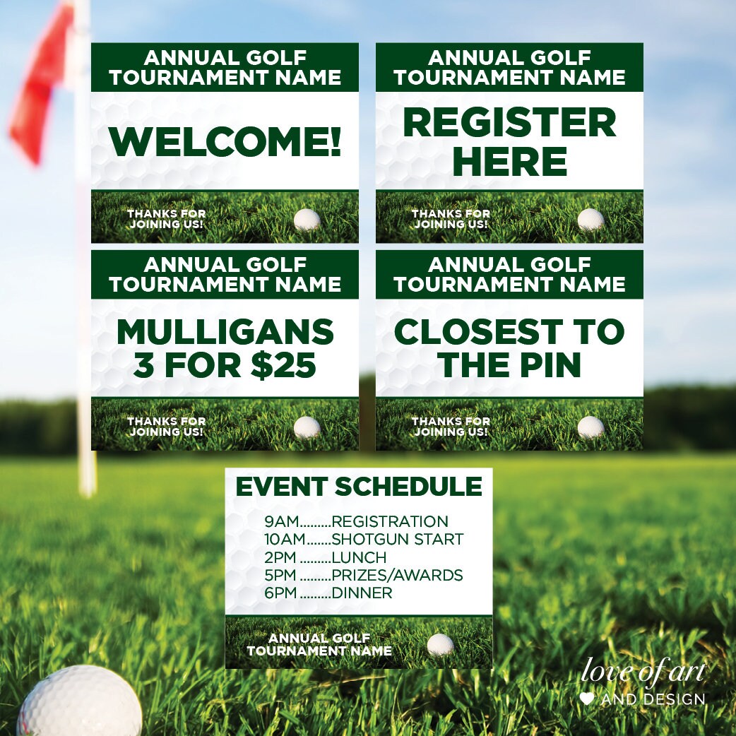 Custom Golf Tournament Sponsor Signs – 10 Pack, Double-sided - Etsy