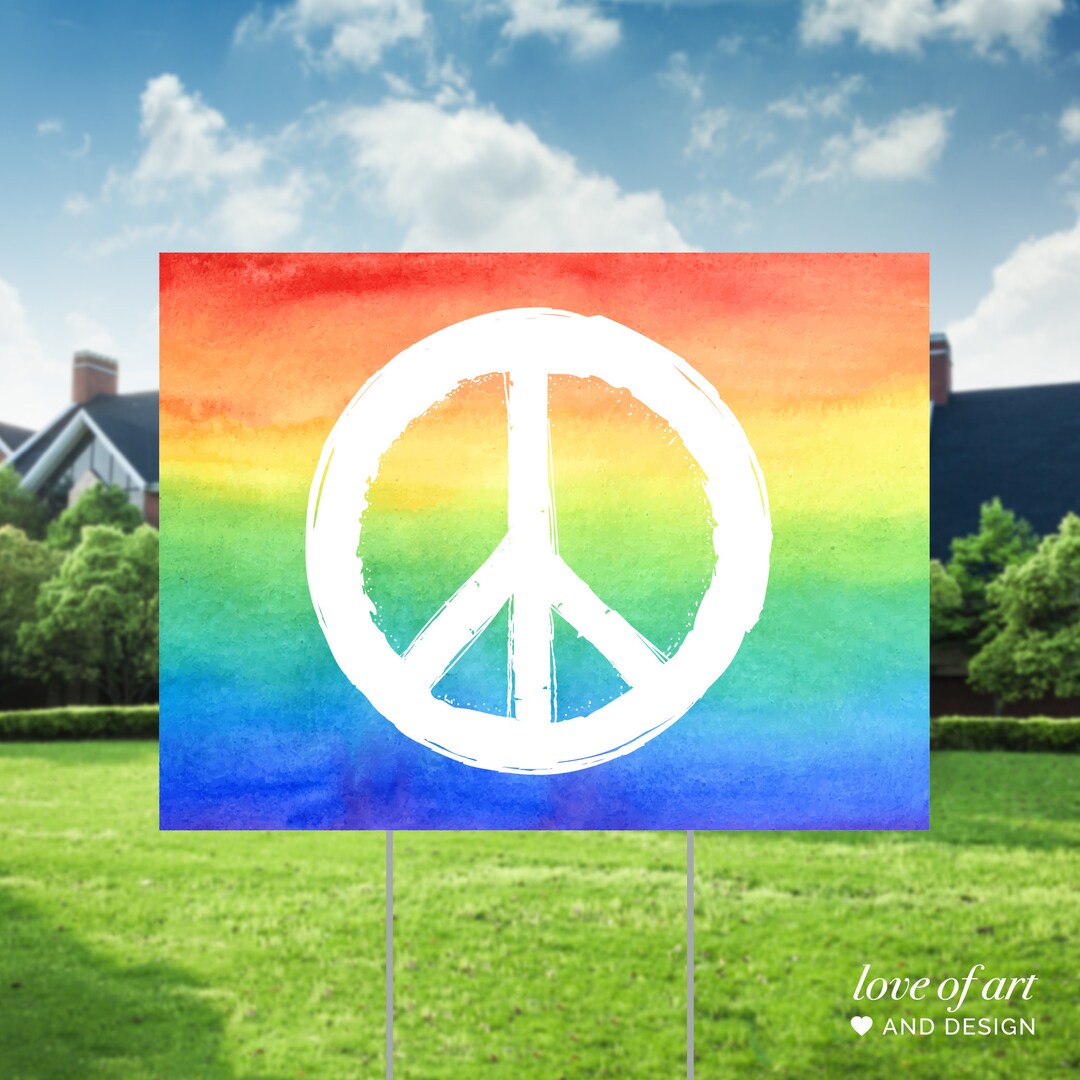 Pride Month Lawn Sign - Yard Sign - Peace Sign - Pride Sign - Be Kind ...