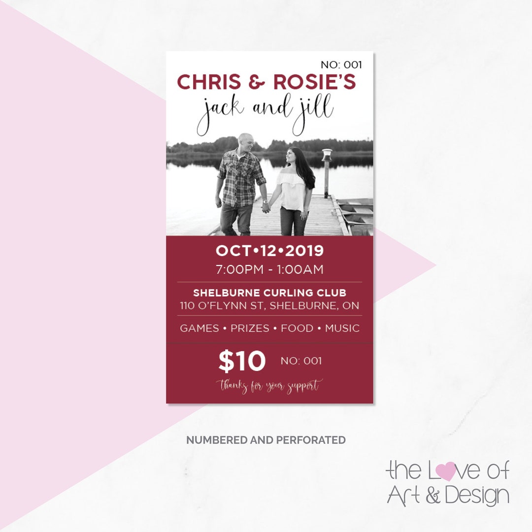 Jack and Jill Tickets - Buck and Doe - Stag and Doe - Raffle Tickets ...