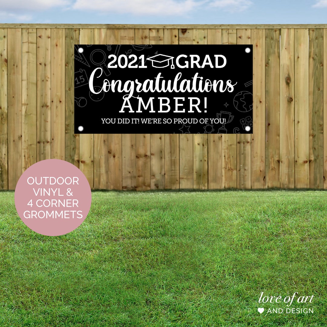 Graduation Banner Sign 2024 Grad Sign Grad Party Sign Proud Graduate ...