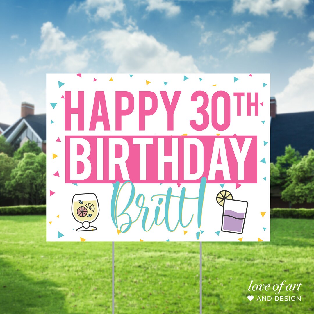 30th Birthday Decor - Birthday Lawn Sign - Yard Sign - Outdoor Party ...