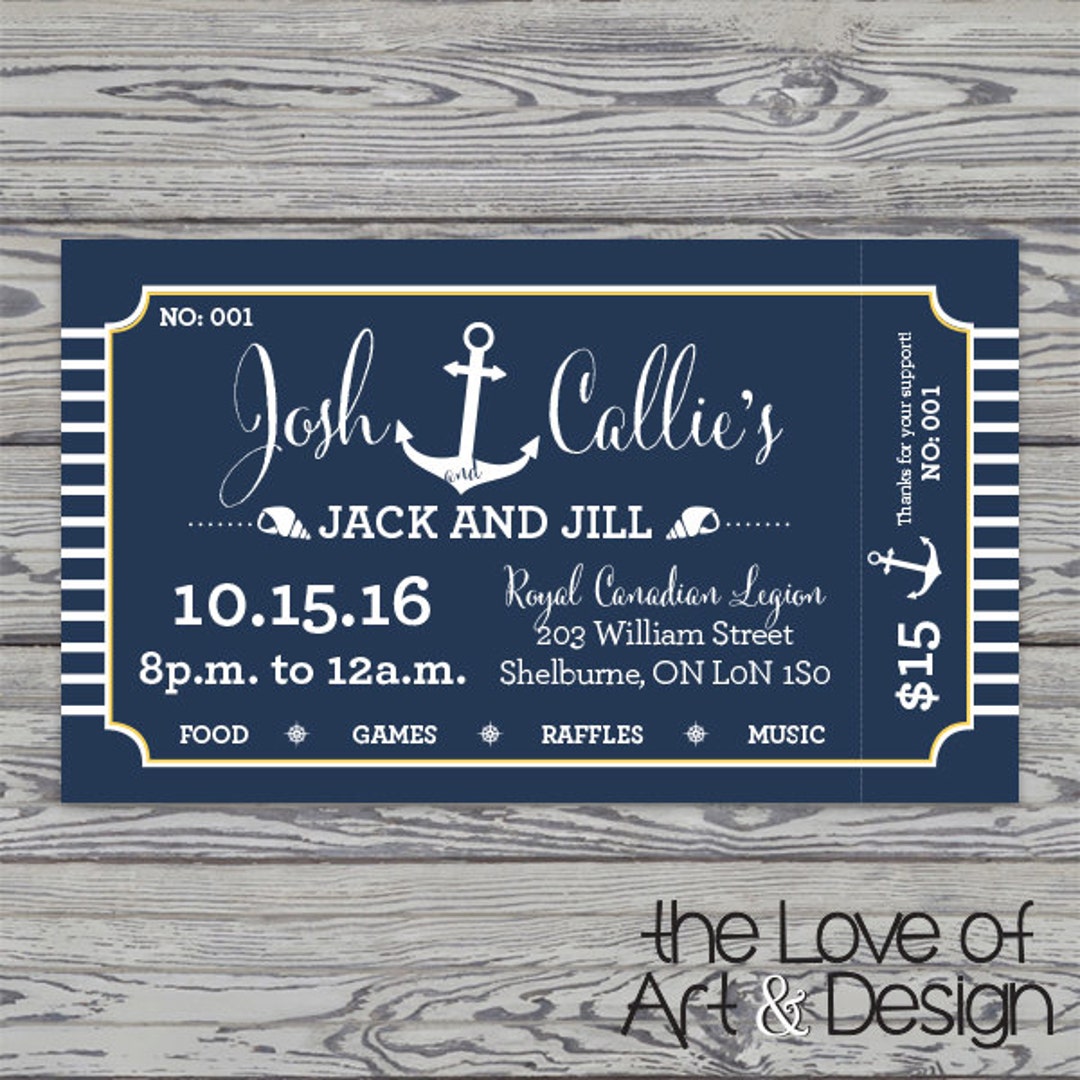 Stag and Doe Ticket - Jack and Jill Ticket - Event Raffle Prize - Draw ...