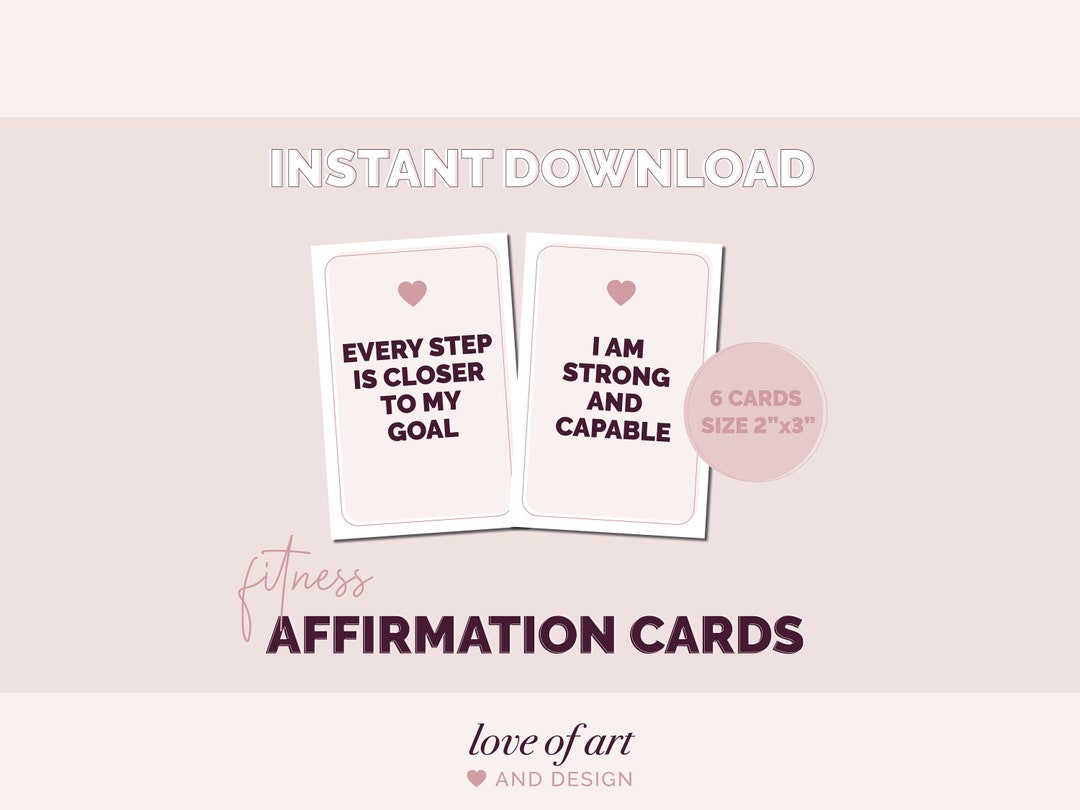 Running Affirmation Cards - Fitness Affirmations - Exercise Quotes ...