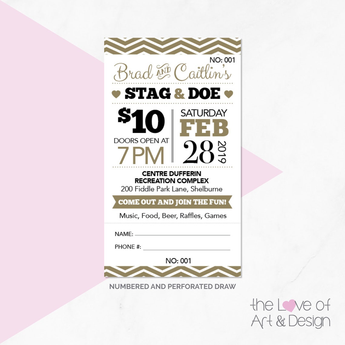 Jack and Jill Tickets Buck and Doe Stag and Doe Raffle - Etsy Canada