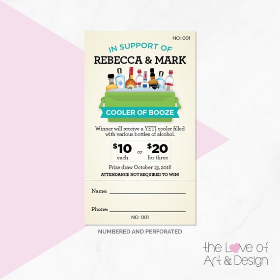 Cooler of Booze Raffle Tickets Cooler Raffle Booze Raffle | Etsy