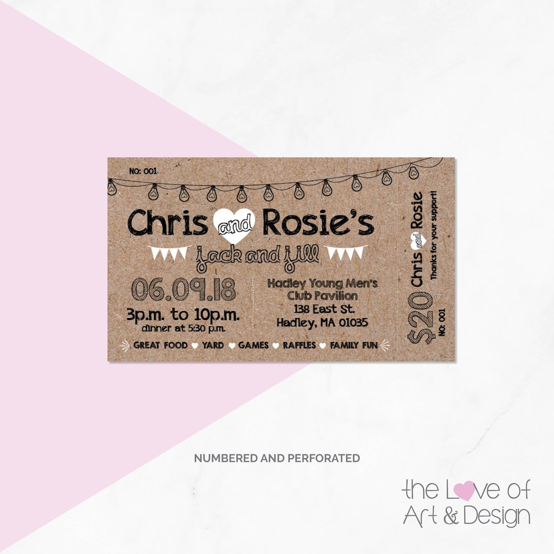 Jack and Jill Tickets - Buck and Doe - Stag and Doe Raffle Tickets ...