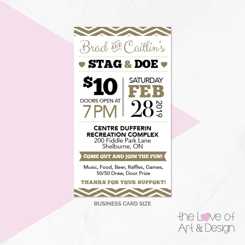 Jack and Jill Tickets Buck and Doe Stag and Doe Raffle | Etsy