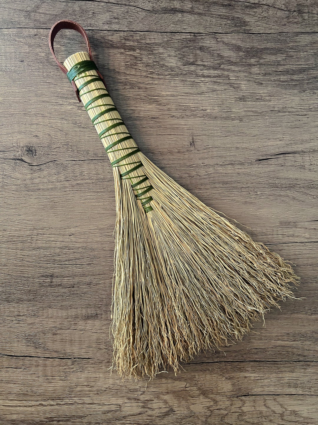 Hawk-tail Broom: Handcrafted Broomcorn Whisk With Leather Strap - Etsy