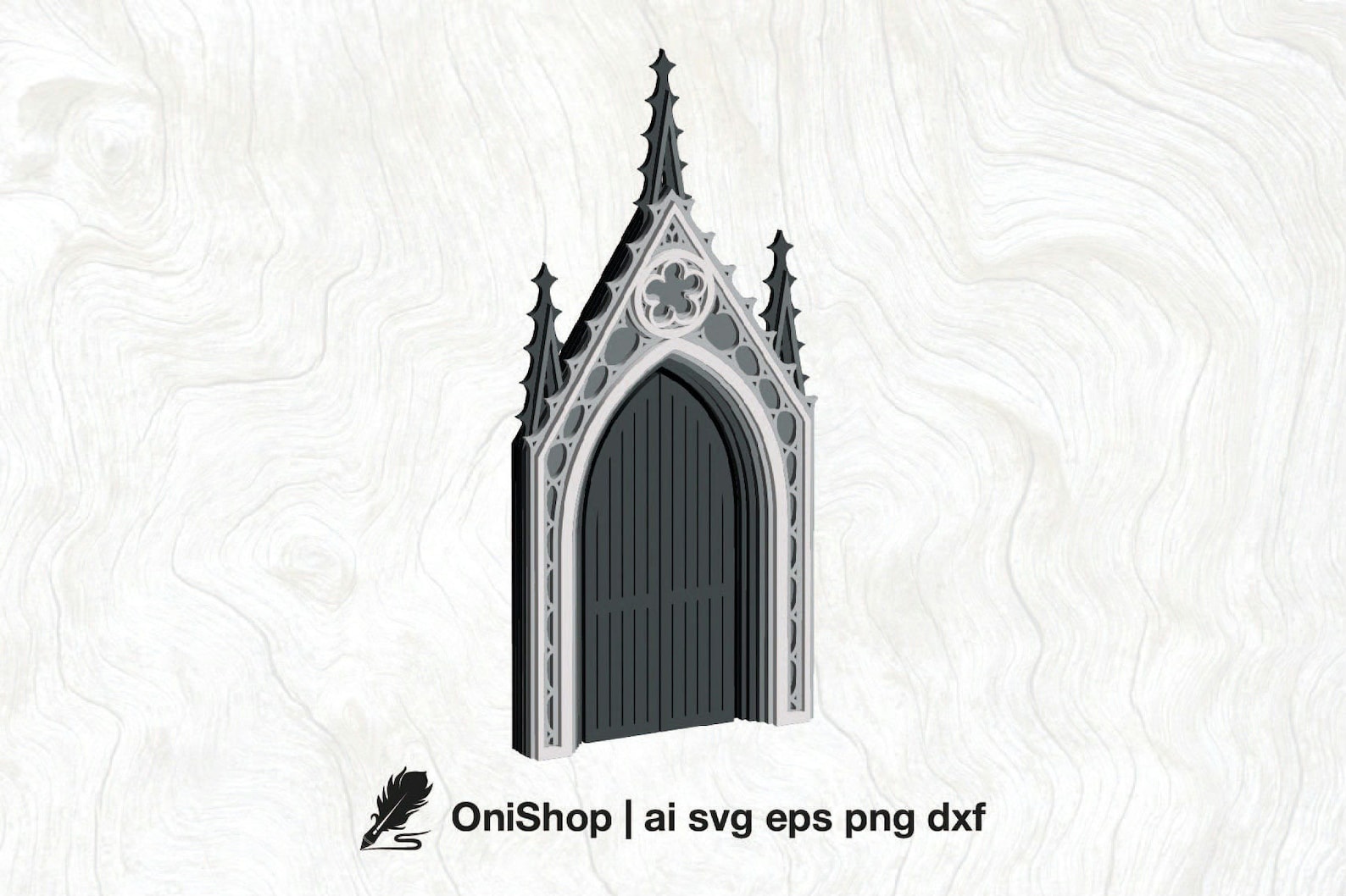 Gothic Door Layered SVG, 3D Church Door Vector DXF, Cathedral Door, Svg ...
