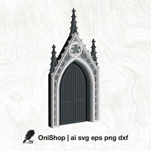 Gothic Door Layered SVG, 3D Church Door Vector DXF, Cathedral Door, Svg ...