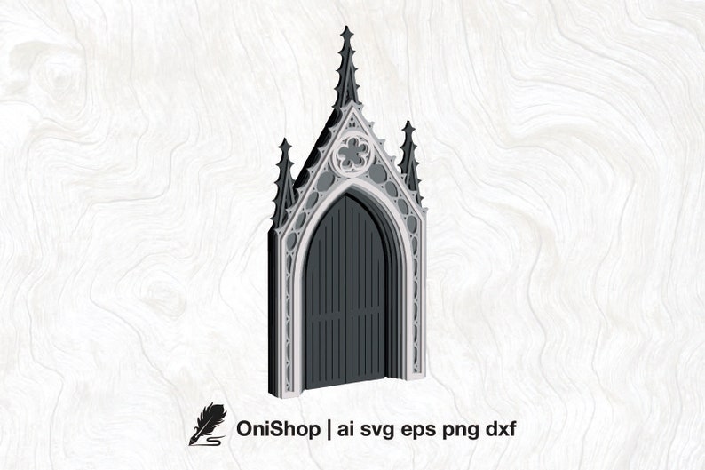 Gothic Door Layered SVG, 3D Church Door Vector DXF, Cathedral Door, Svg ...