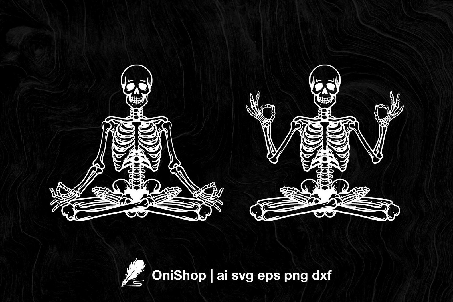 Skeleton Meditates Svg 4 Variation, Skeleton Doing Yoga Svg, Yoga ...