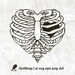Skeleton Rib Heart Svg Bundle, 6 Options , Rib Cage Heart, Heart ...