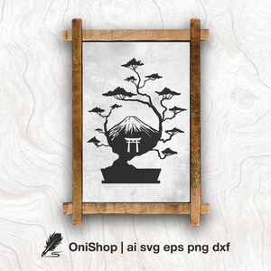 Bonsai SVG, Torii Gate SVG, Fuji Mountain SVG, Japanese Art, Silhouette ...