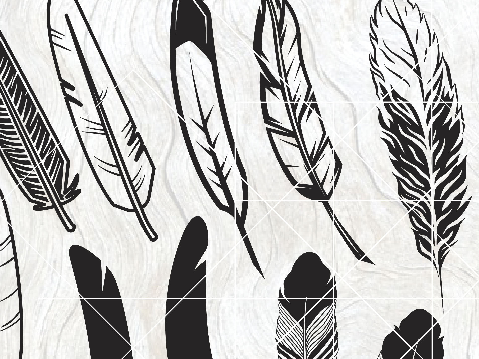 Feather Svg Bundle, Feather Vector Pack, Birds Feather Clipart, Feather ...