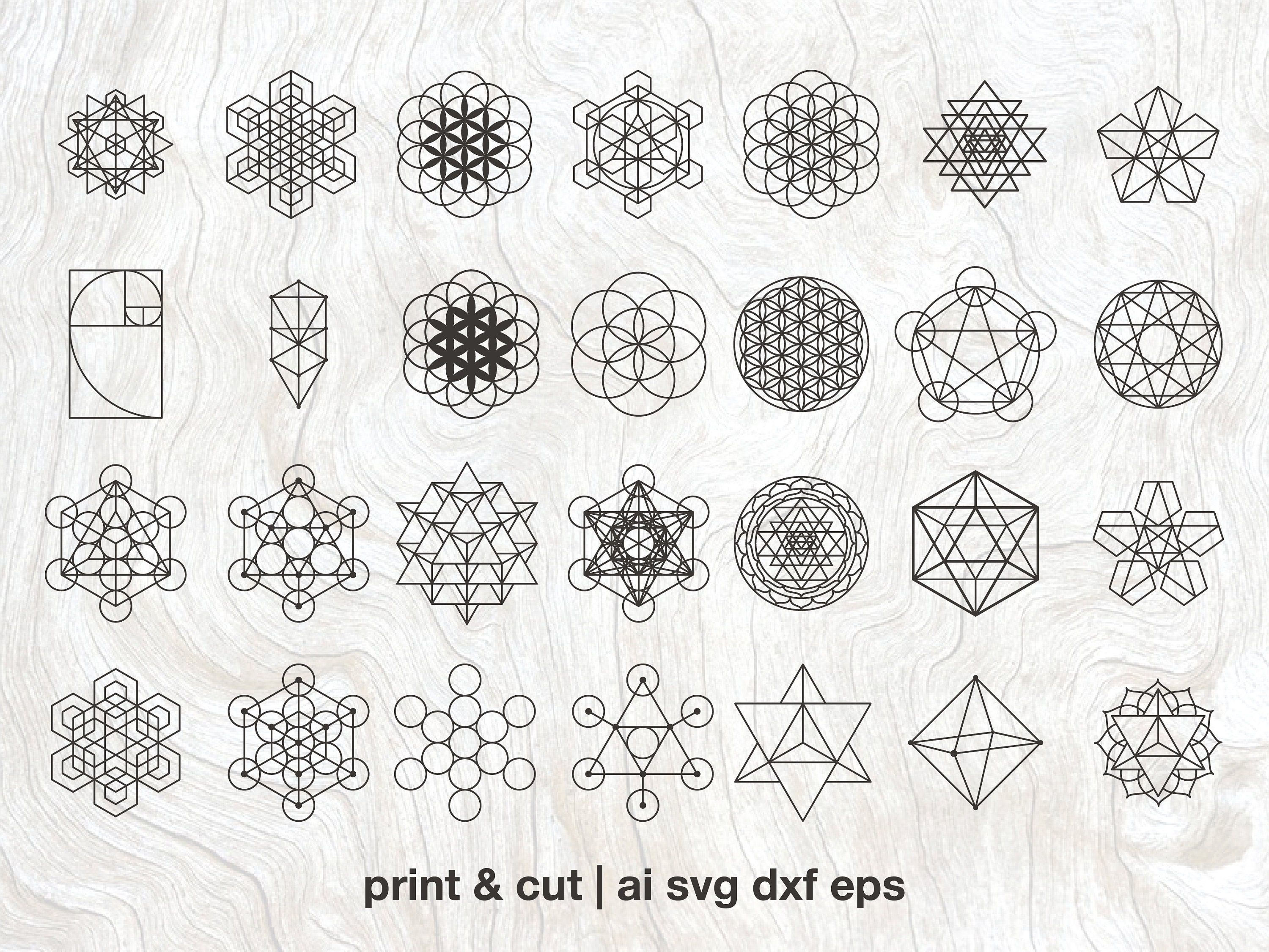 Sacred Geometry Svg Bundle 20 Sacred Symbols Geometry - Etsy UK