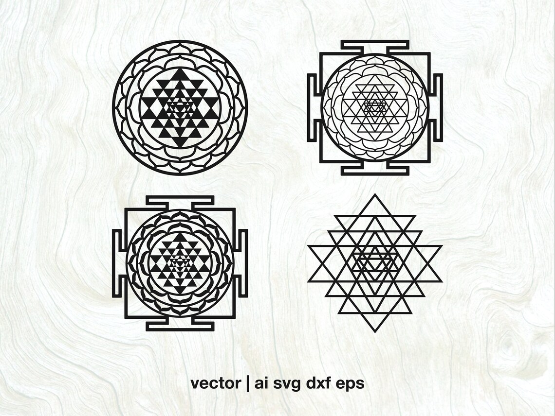 Sri Yantra Svg 4 Variants | Sri Yantra Laser Cut Files | Sri Yantra ...