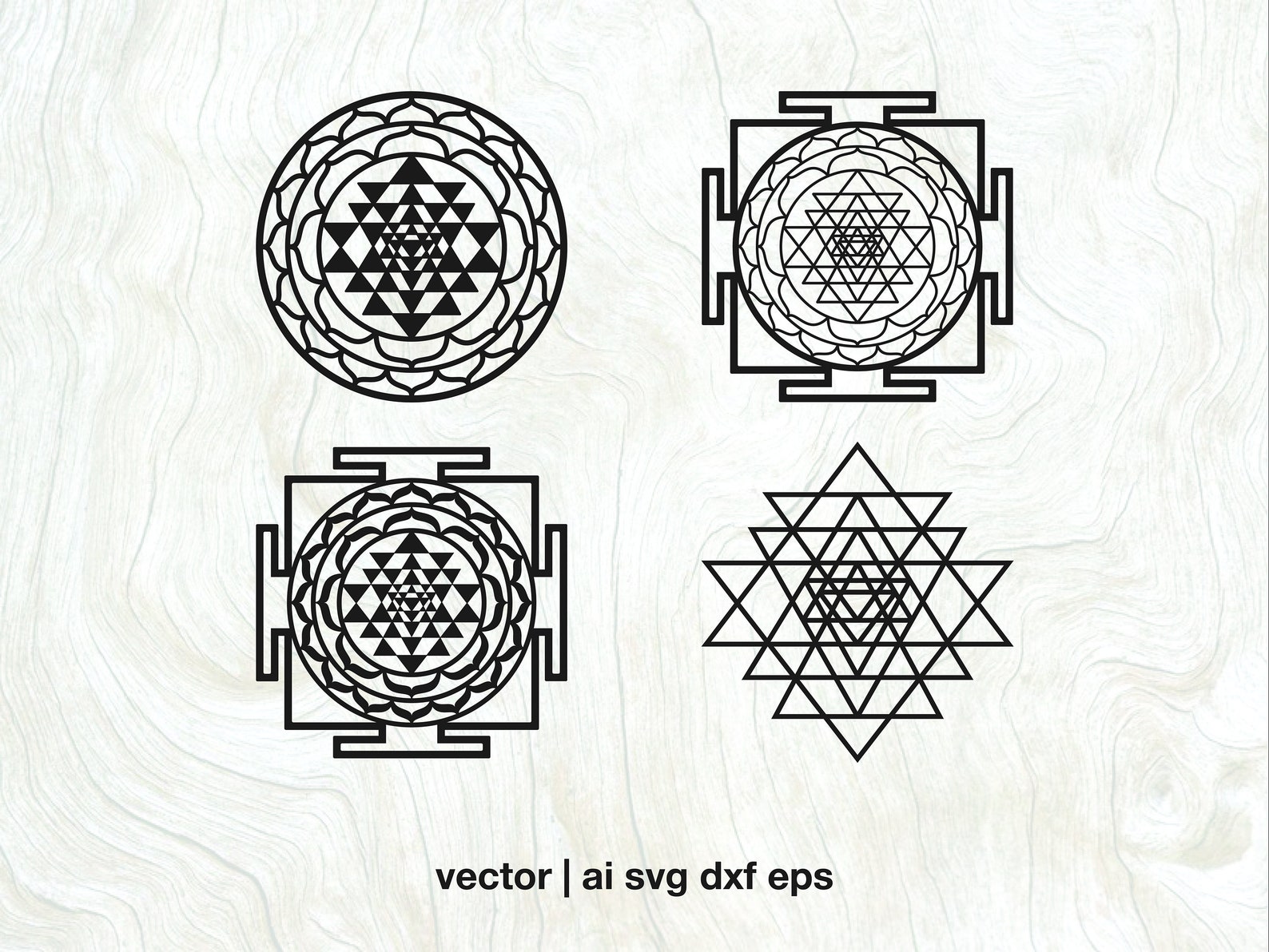 Sri Yantra Svg 4 Variants | Sri Yantra Laser Cut Files | Sri Yantra ...