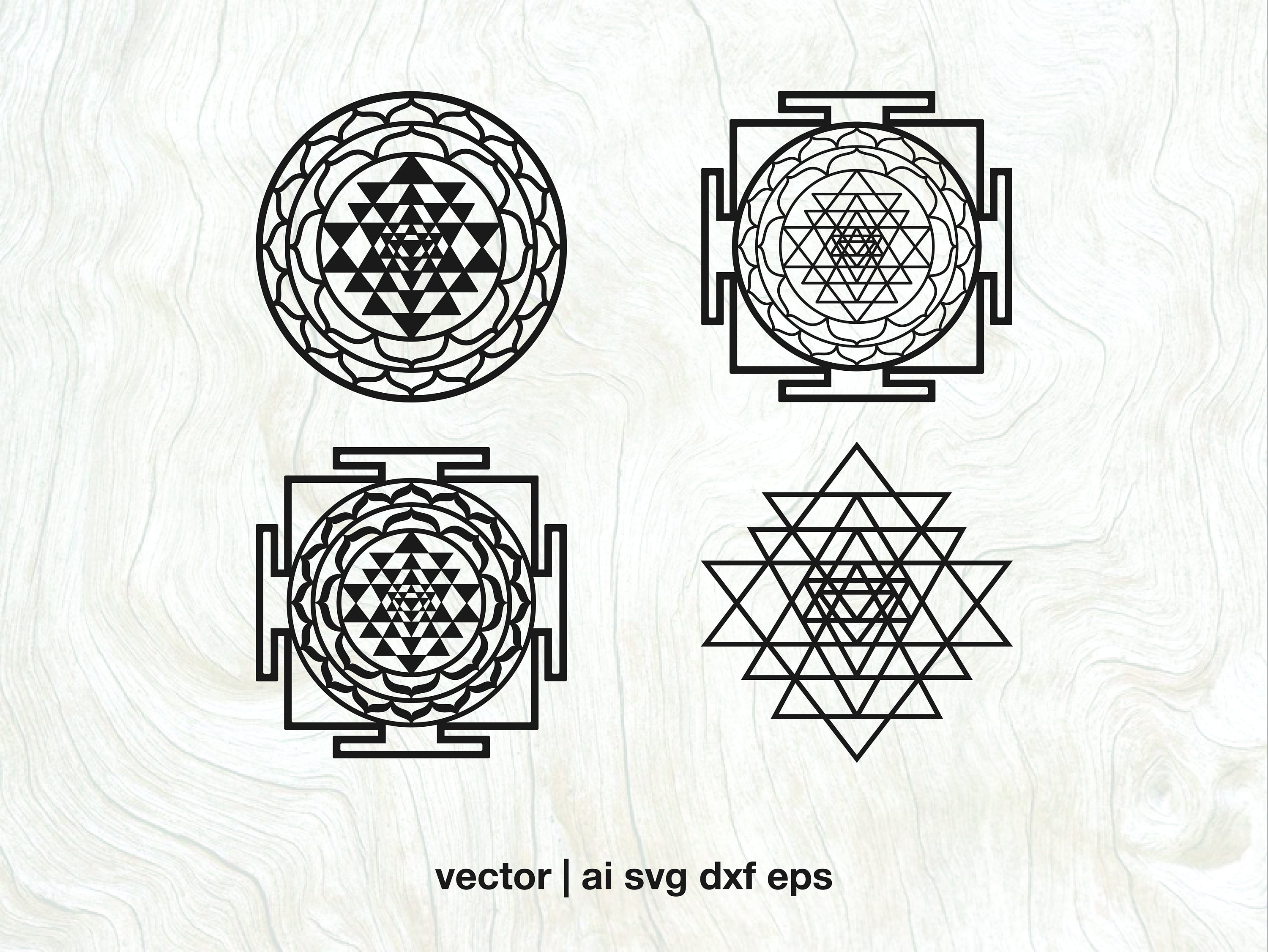 Sri Yantra Svg 4 Variants | Sri Yantra Laser Cut Files | Sri Yantra ...