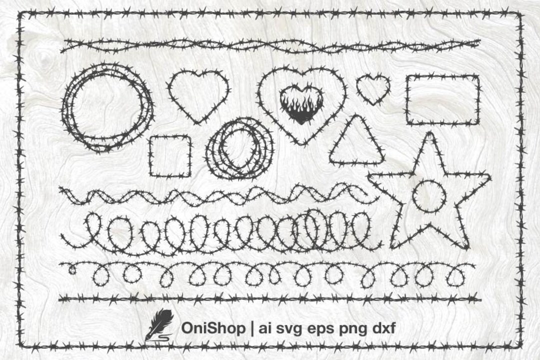 Barbed Wire Svg, Barbed Wire Heart, Fencing Svg, Jail Wire Border ...