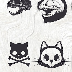 Cat Skull SVG Bundle, Cat Skull Pack, Cat Skull Vector, Cat Skull Laser ...