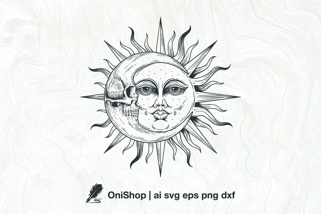 Sun Moon Svg, Tarot Moon Svg, Tarot Sun Svg, Magical Svg, Mystical Svg ...