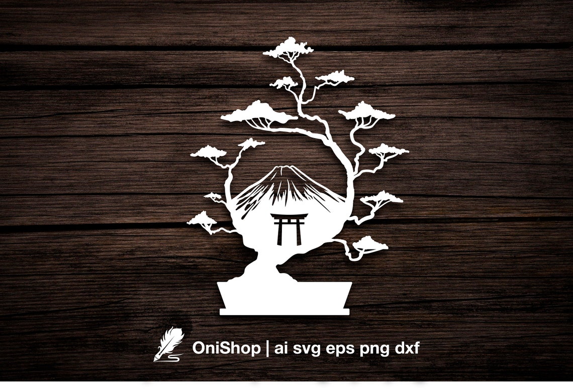 Bonsai SVG, Torii Gate SVG, Fuji Mountain SVG, Japanese Art, Silhouette ...