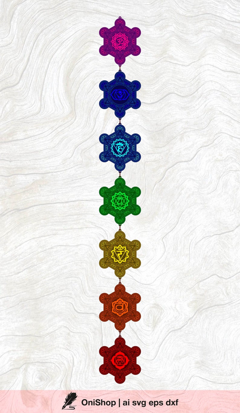Chakra Layered SVG 3D Chakras Vector Merkaba Art Sacral - Etsy