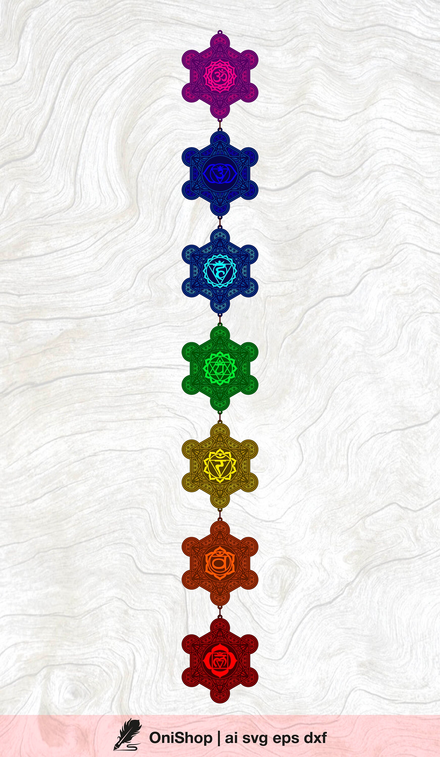 Chakra Layered SVG, 3D Chakras Vector | Merkaba Art | Sacral Metatron ...